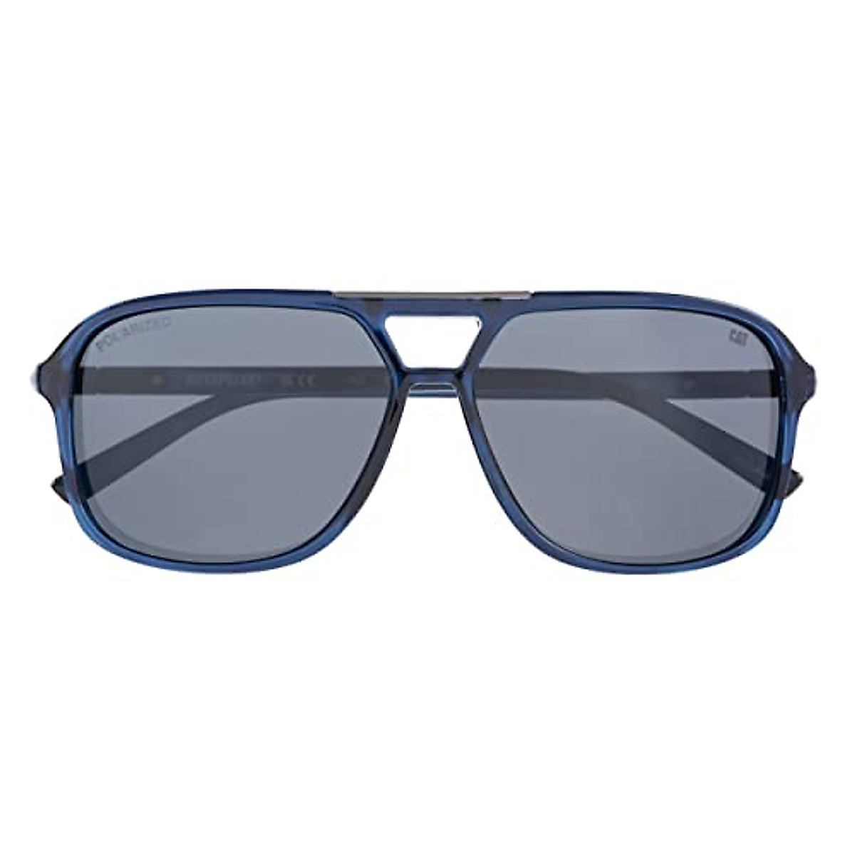 Caterpillar Precision 8505 Men's Polarized Aviator Sunglasses, Gloss Navy/Crystal, 58 mm