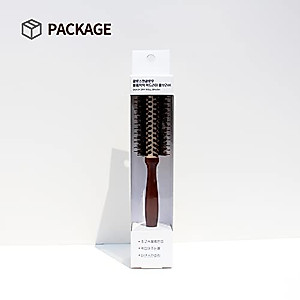 gloss&glow Hair Brush, Bore Bristle Round Hot Curling Hair Brush, Thermal Ceramic & Ionic Tech, Roller Hairbrush for Blow Drying, Curling, Straightening, Add Volume & Shine (2 inch, Barrel 0.7 inch)