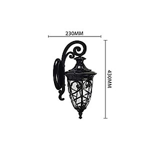 PEHUB European Retro Waterproof Wall Sconce Outdoor Lighting Clear Glass Lantern Wall Lamp Anti-Rust Wall Light Front Porch Garage Entrance Decorative Fixture Surface Mount Exterior Light Fixture