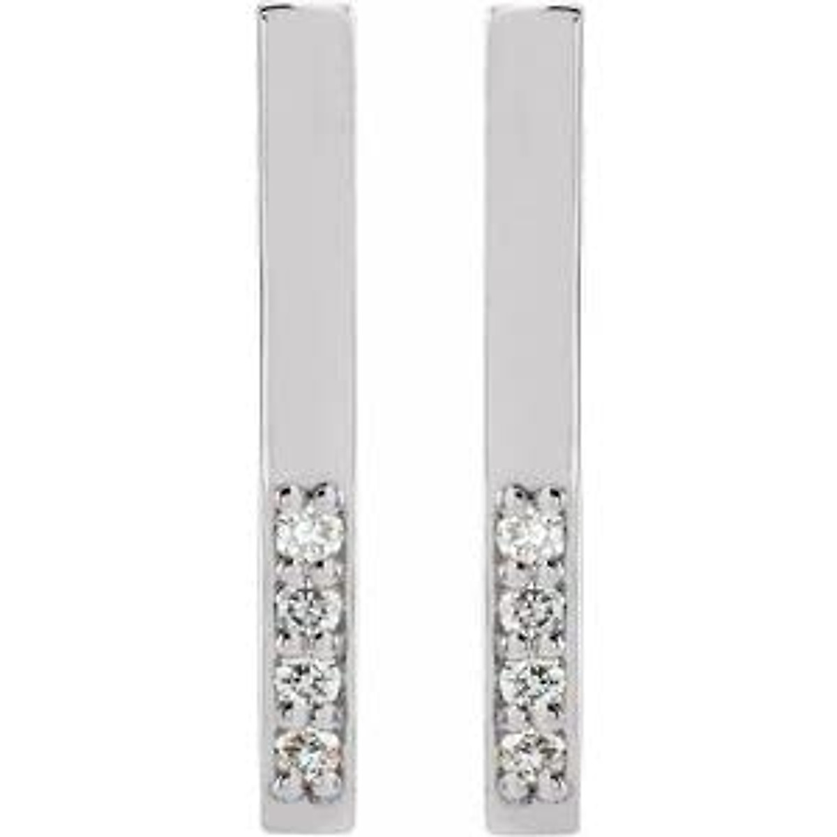 Platinum .07 CTW Diamond Geometric Dangle Drop Earring Pair