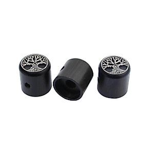 Guyker Guitar Knobs with 6mm Dia. Shaft Pots - Ebony Tone and Volume Control Potentiometer Knob Replacement for Precision Electric Guitar or Bass, Tree of Life Top (3 Piece)