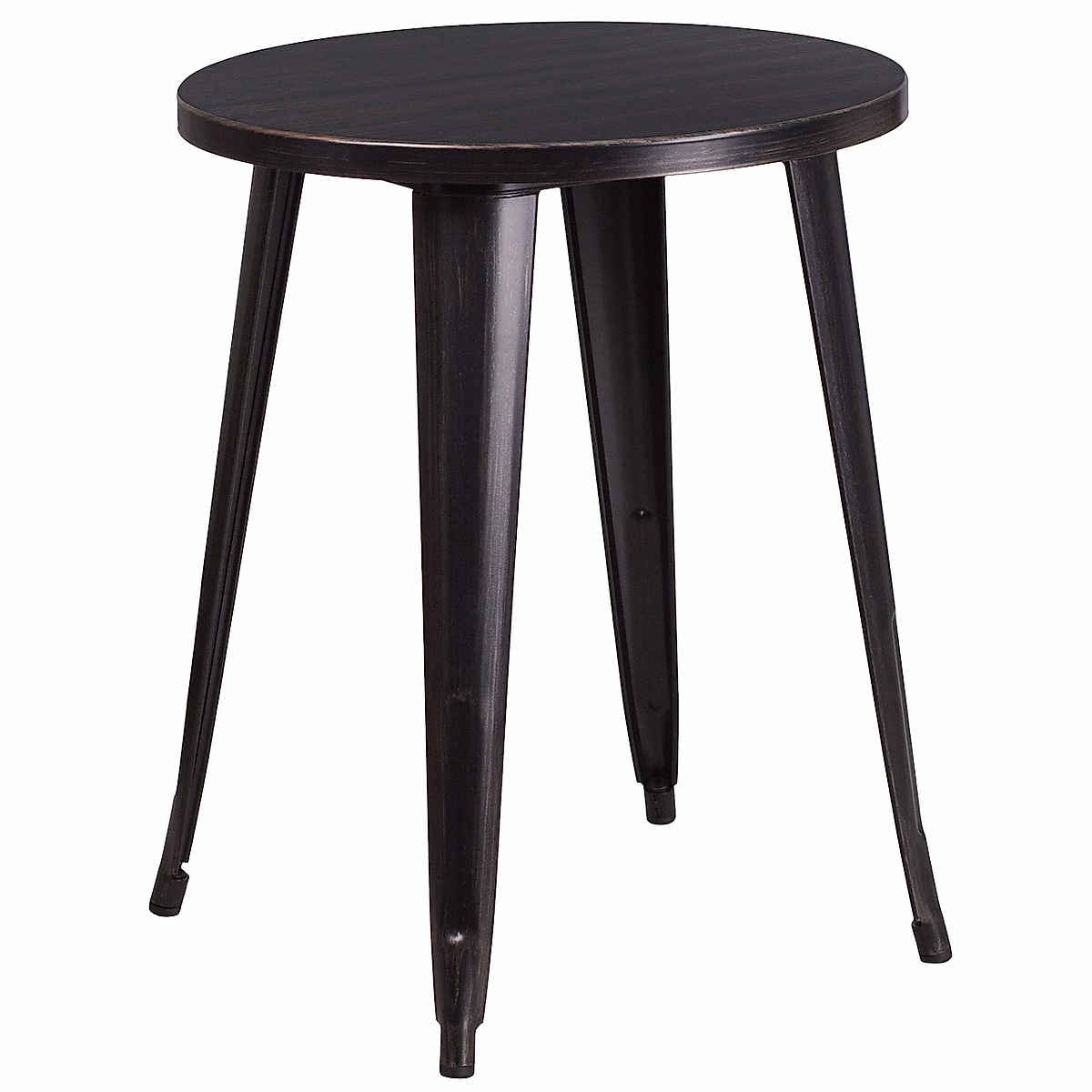 Flash Furniture Webb Commercial Grade 24" Round Black-Antique Gold Metal Indoor-Outdoor Table