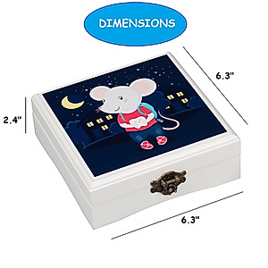 Dravira Baby Keepsake Tooth Box - Lost Teeth Holder Boy and Girl - Tooth Fairy Organizer - Gift for Parents and Kids - White Wood