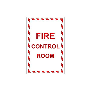 BannerBuzz Fire Control Room Sign with Graphic Aluminum Metal Safety Compliance Sign (24" W X 36" H)