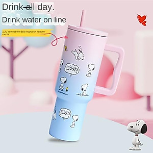 newdou A gift for ladies and girls. A stainless steel tumbler with a handle, a travel coffee cup, suitable as a birthday or Christmas gift. Capacity: 40 ounces.