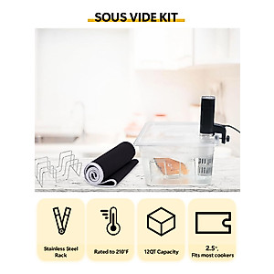 KURSINNA 1000W Sous Vide Machine and 85kPa Vacuum Sealer Machine and 12Qt Container Kit Combo Pack, Immersion Sous Vide Cooker Circulator with Food Save Vacuum Sealing System