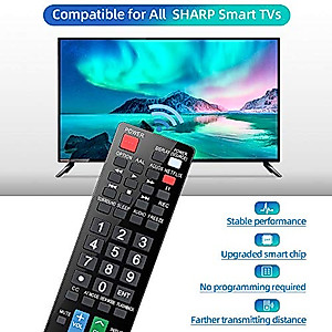 Gvirtue Universal Remote Control Compatible Replacement for Sharp AQUOS Smart TV/ HDTV/ 3D/ LCD/ LED, GB004WJSA GA935WJSA GB004WJSA GJ221-C GB118WJSA