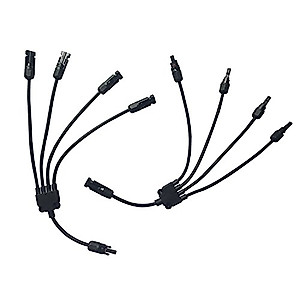 KRXNY PV Solar Panel Cable Wire Connectors Adapter Y Branch 1 To 4 Parallel M/FFFF & F/MMMM 1 Pair
