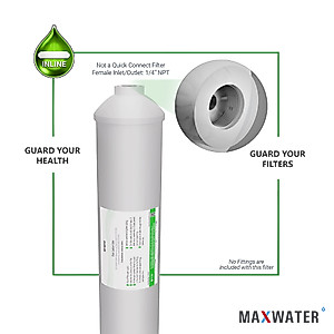 Post Activated Carbon Water Filter Replacement – 5 Micron Inline Filter – 10 inch Inline Carbon Filter– Under Sink and Reverse Fits most Reverse Osmosis Systems (4 pack)