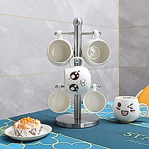 BESPORTBLE Mug Holder Tree, 1pc Stainless Steel Household Cup Drying Storage Rack Holder Stand Creative Cup Organizer for Home Coffee Counter Bar