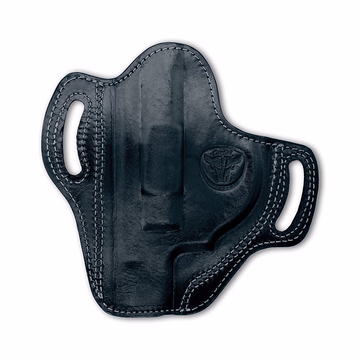 Cardini Leather OWB Leather Holster for S&W J Frame, for Ruger LCR and SP101, and Other 38 Special Snub Nose Revolver up to 2.25" Barrel- Midnight Black Right Hand