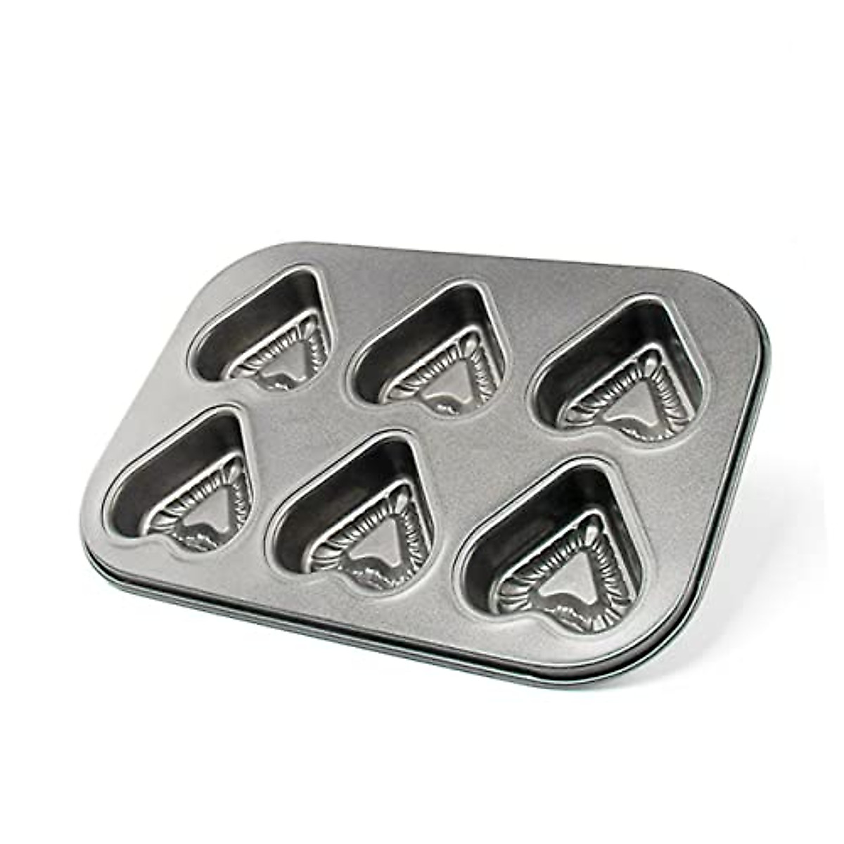 BESTonZON 3pcs 6 Heart Shaped Cake Pan Mini Muffins Mini Paper Cups Heart Pastry Heart Shaped Cupcake Pan Heart Cupcake Tray Baking Tray Baking Tools Cupcake Maker Bakeware Halloween