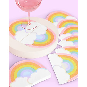 xo, Fetti Rainbow Napkins - 3-ply, 25 pcs | Happy Pastel Birthday Party Decorations, Cute Bachelorette Party, Cool Cake Plates, Unicorn Bday, Baby Shower