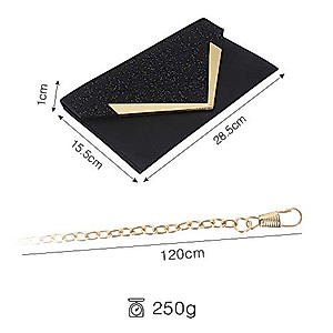 ZIUMUDY PU Leather Glitter Envelope Evening Wedding Clutch Party Handbag Purse Bag (Gold)
