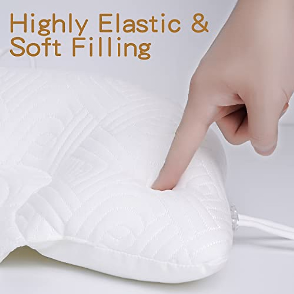 Reidio Newborn Pillow Adjustable Baby Head Pillow Soft and Breathable Baby Pillows for Sleeping Ergonomic Design Washable (3#White)