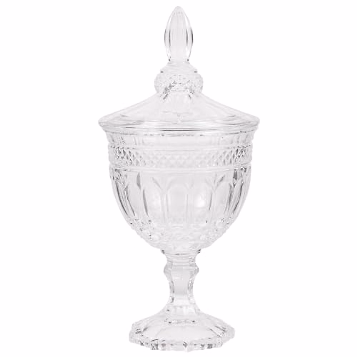 DOITOOL Glass Footed Candy Dish with Lid, Clear Covered Candy Bowls Crystal Candy Jar Cookie Jar Decorative Apothecary Jar Candy Buffet Containers for Buffet, Party, Home, Office