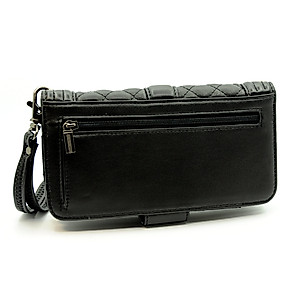 ZZYBIA® Crossbody/Wristlet Clutch 2 Way Coin Zip Mobile Case Wallet Card Holder with Detechable Long Chain for Universal fit Most Smartphones up to 6.5" x 3.5"