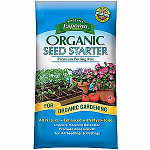 Espoma Organic Seed Starter Premium Potting Soil Mix - All Natural & Organic Seed Starting Mix with Mycorrhizae. For Organic Gardening, 16 qt, Pack of 1