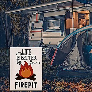 Ogiselestyle Life is Better by The Firepit Garden Flag Vertical Double Sided, Camper Yard Outdoor Decoration 12.5 x 18 Inch