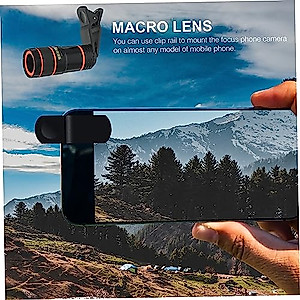 NOLITOY 2 Sets Generic Microscope Travel Compatible for iPhone with Cell Long-Focus Univeral for Monocular X Pocket Camera Telephoto Smartphone Watching Smart Photography Lens Clip