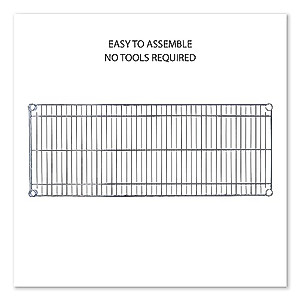 Alera 5-Shelf Wire Shelving Kit with Casters and Shelf Liners, 48w x 18d x 72h, Silver