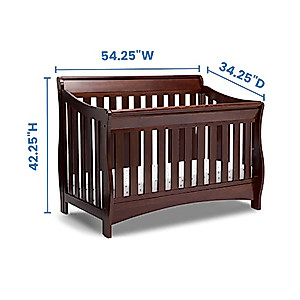 Delta Children Bentley S Series 4-in-1 Convertible Baby Crib, Chocolate