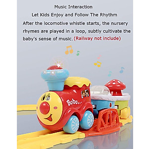 ROFAY Electric Engine Train Cars Toy Set 4pcs, Colorful Train Set with Music and Lamp Cars for Kids Baby Toddlers Early Educational Toys