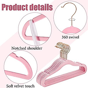 100 Pcs Baby Kids Velvet Hangers Bulk Non Slip Clothes Hangers Durable Newborn Velvet Hangers Space Saving Infant Hangers Nursery Newborn Toddler Velvet Hangers for Boys Girls (Pink, Classic Style)