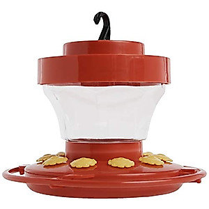 First Nature 993091-546 16 oz. Hummingbird Flower Feeder , Red