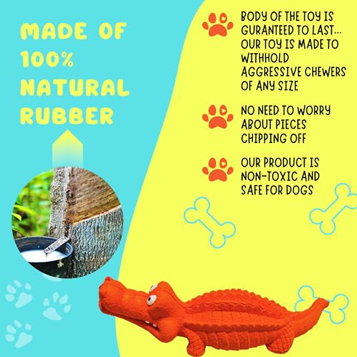 Dog Toys for Aggressive Chewers, Fun Dog Toy for Small, Medium & Large Breed Dogs, Durable Chew Toys That All Dogs & Puppies Will Love, Indestructible Dog Toy with Squeaker