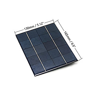 Fielect USB Mini Solar Panel 5V 3.5W Polysilicon Solar Cells Charger for Bicycles,Mobile Phones,Power Bank,Camping Lights 130x165mm