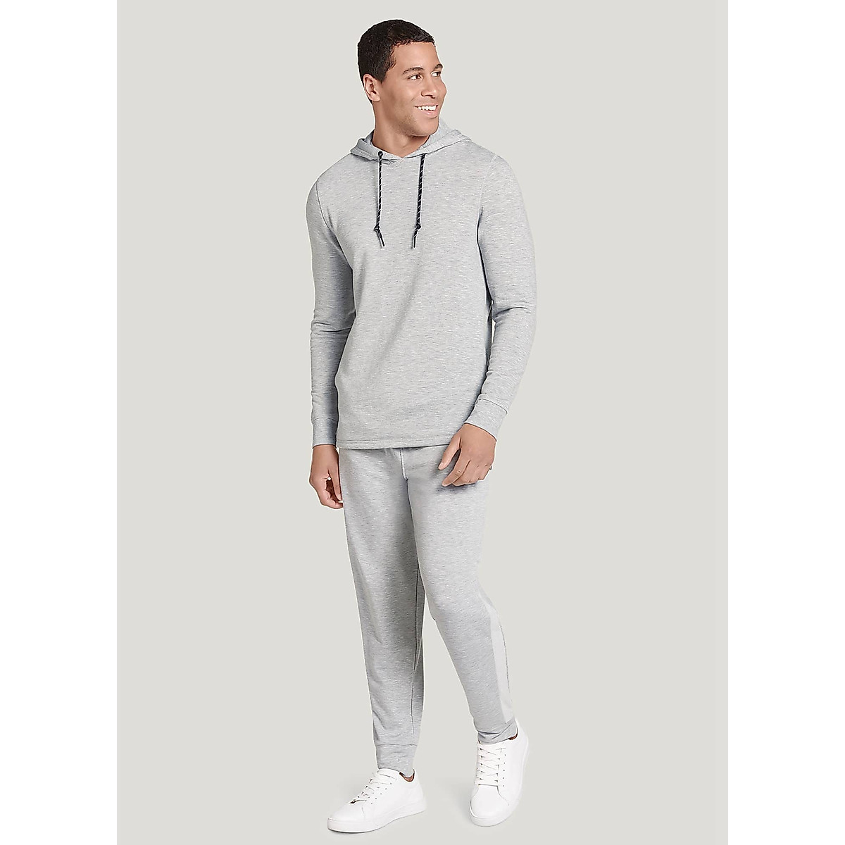Jockey Men's Sportswear Lightweight Fleece Pullover Hoodie, Light Grey Heather, m