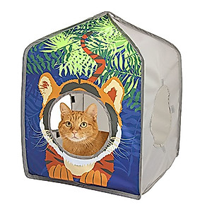 Kitty City Jungle Cat Cube Combo, Collapsible Cat Cube, Cat Bed, Tunnel, Cat Toy