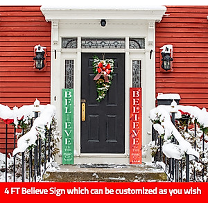 Christmas Stencils for Painting on Wood Reusable, 36 pcs, Large Christmas Stencils Kit: Believe, Let it Snow, Joy, Merry Christmas, plus 14 Snowflakes in more sizes & 10 Shapes for Unique Winter Signs