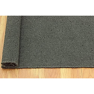 Casavani Indian Handmade Cotton Dhurrie Solid Black Area Rug Boho Kilim Flat Weave Rug Indoor Hall Room Decor Carpet Throw Rugs for Bedroom Living Room Bathroom Balcony 9x15 Feet