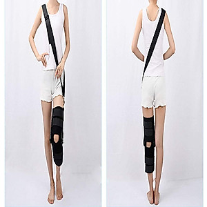 Knee Braces for Knee Pain Arthritis Adjustable Hinged Knee Brace Support for Ligaments Sports Injury Walking Training Leg Restoration Protector (Size : M)