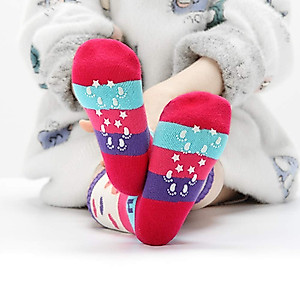 6 Pairs Toddler Girl Knee High Grip Socks, Baby Socks Girl School Socks Anti Slip for Kids Girl (6 Pairs, 12-36 Months)