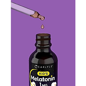 Kids Melatonin Liquid | 1 fl oz | Two Pack | Natural Fruit Flavor | Drug Free | by Carlyle