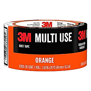 3M Multi-Use Colored Duct Tape, Orange with Strong Adhesive and Water-Resistant Backing, Multi-Surface 3M Duct Tape for Indoor and Outdoor Use, 1.88 Inches x 20 Yards, 1 Roll (3920-OR)