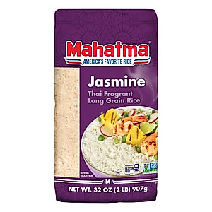 Mahatma Jasmine Rice, 2lb Bag of Rice, Thai, Indian, or Cambodian Fragrant Flavored Rice, Stovetop or Microwave Rice