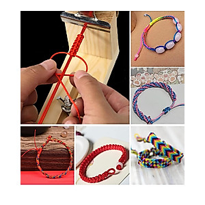 WenTigDY Wood Bracelet Jig, Adjustable Length Paracord Jig，DIY Hand Knitting Wristband Jig,Bracelet Maker Wooden Frame,for Bracelets Necklaces Car Hangings
