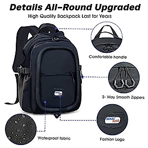 School Backpack for Girls,Girls Backpack with Cute Pendant,Kids School Bag,Aesthetic Backpack for Teen Girls for Elementary Middle School,Lightweight Bookbag for Girls,Kawaii Backpack for Girls(Black)