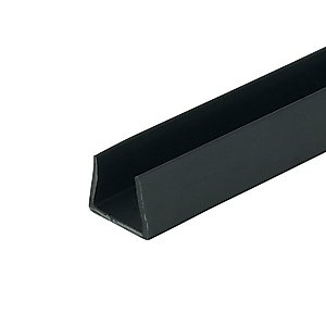 Outwater Plastics Black 1/2'' Styrene Plastic U-Channel/C-Channel 72 Inch Lengths (Pack of 10 Pieces, 60 feet Total)