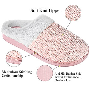 Amazon Essentials Women's Warm Cushioned Slippers for Indoor/Outdoor Pink, Size 8
