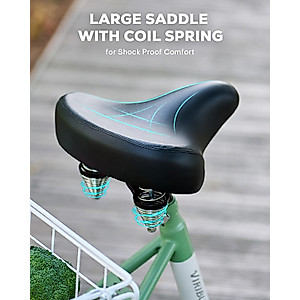 Viribus Adult Tricycle, 7 Speed Tricycle for Adults, 24 inch 3 Wheel Bikes for Adults with Baskets, Adult Trikes for Women Seniors Men, Three Wheel Tricycle for Dogs Beach, Cargo Tricycle, Mint