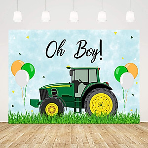ABLIN 7x5ft Tractor Baby Shower Backdrop for Boy Oh Boy CQ233 0