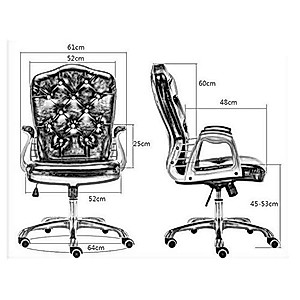 XXXDXDP Office Chair - High Back Executive Swivel Office Desk Chair with Ribbed Upholstery, Lumbar Support, Style