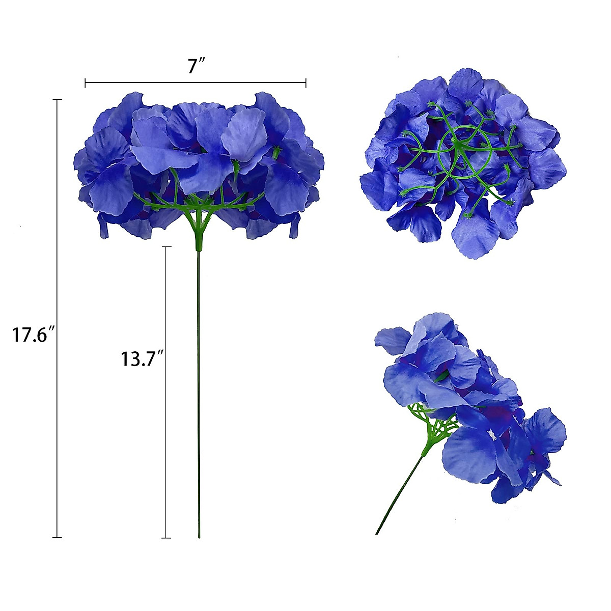 Jeejunye Hydrangea Slik Flowers Heads 12 Pieces with Stem, Fake Artificial Hydrangea Flower for Wedding Centerpiece Home Garden DIY