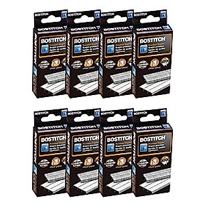 Bostitch Standard Staples, 1/4" Length,Full Strip Staples, 5000 Per Box, 8-Pack