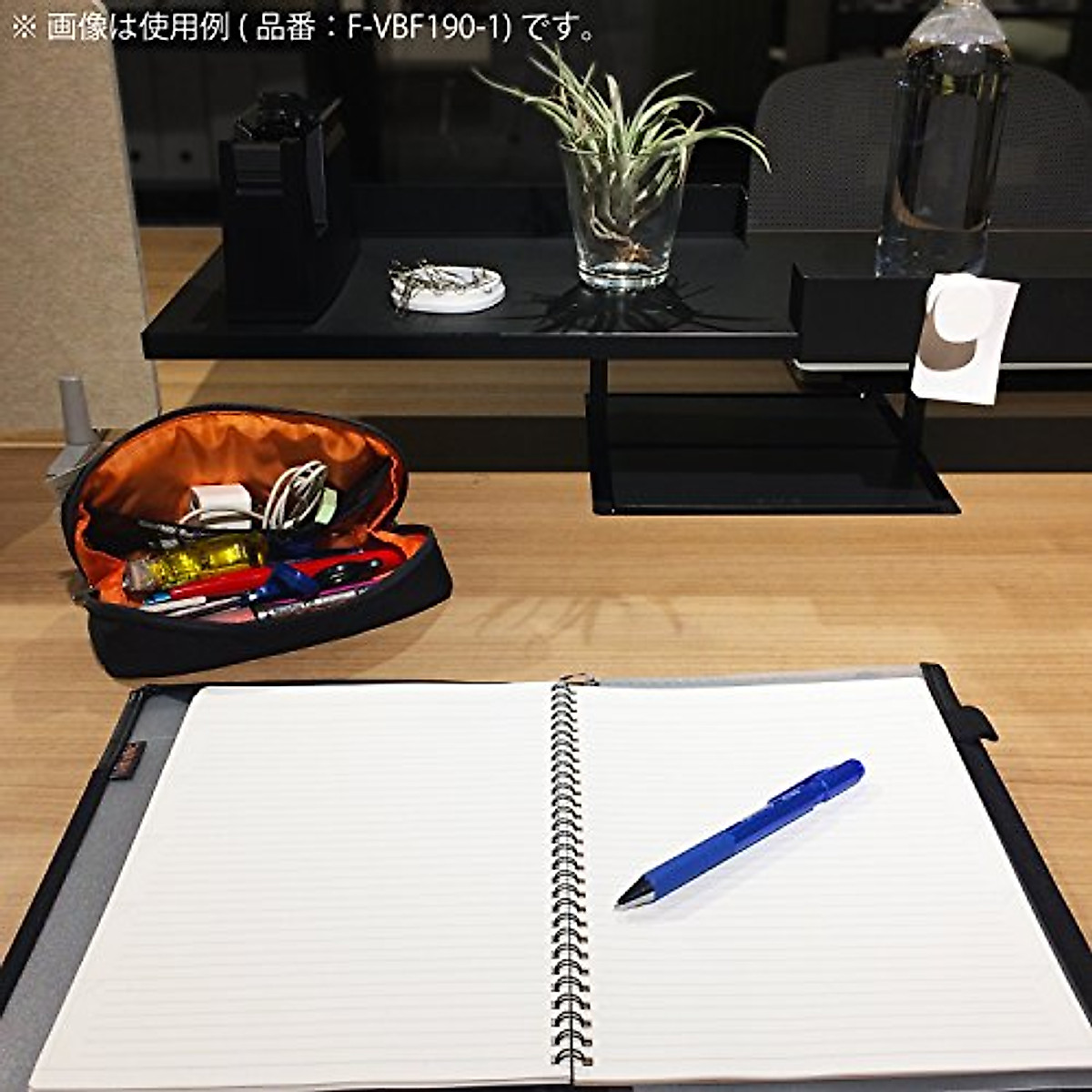 Kokuyo Pen Case, Shellbro, Black x Orange (F-VBF190-1)